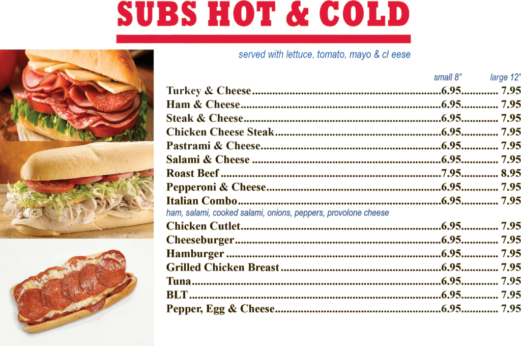 Subs Hot and Cold – Bella Pizza